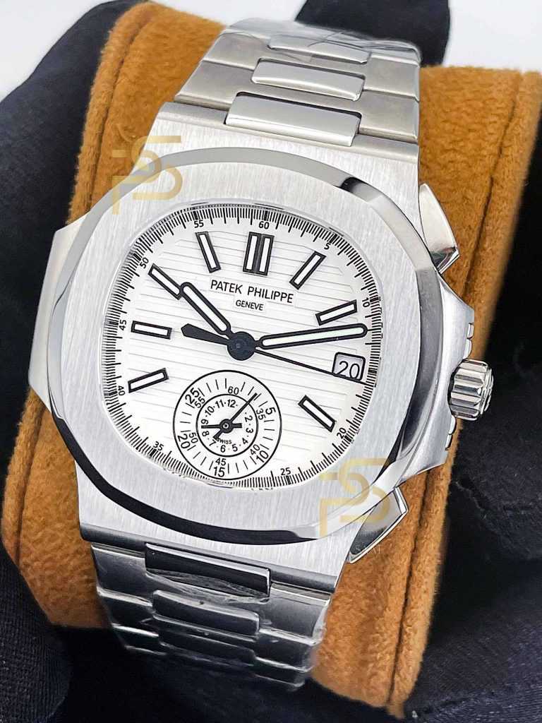 Patek Philippe Natilus Chrono 5980 V2 Beyaz Dial Eta Saat - PashaSaat